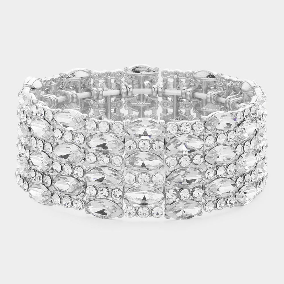 Joy Silver Stretch Rhinestone Competition Bracelet – Center Stage ...
